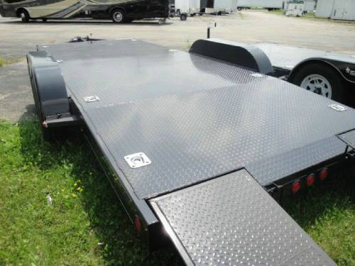 18' Open Car Trailer Full Steel Deck Slide Out Ramps | Advantage Trailer
